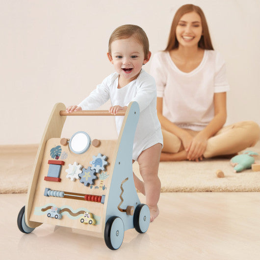 Wooden Baby Push and Pull Walker with Multi-Activity Learning Center ...