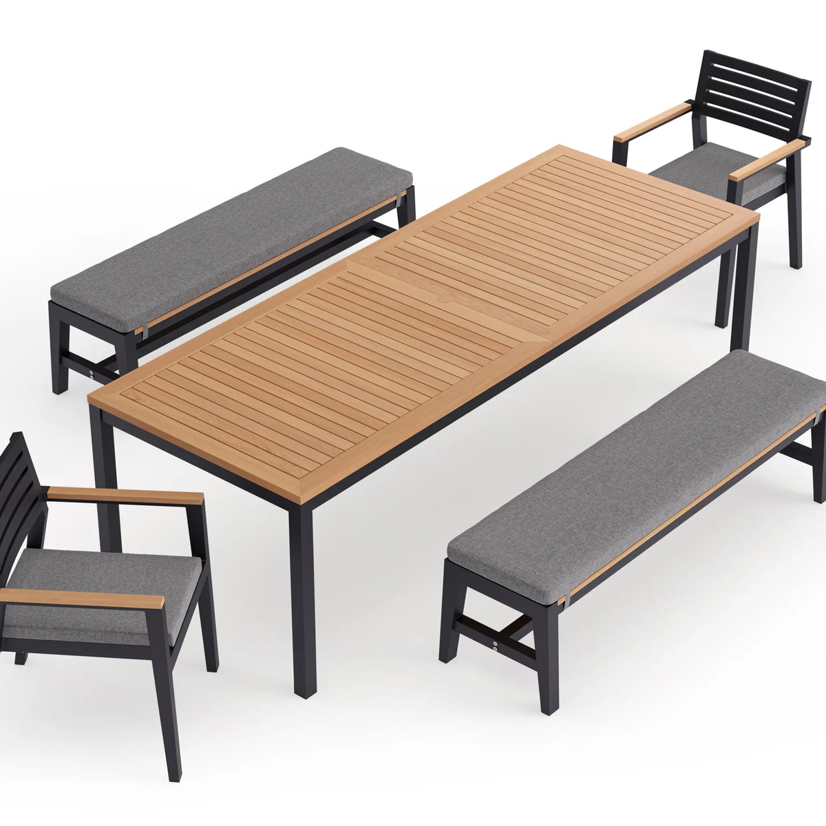 Rhodes 8 Seater Dining Set with 96 In. Table and Bench Seating – Garage ...